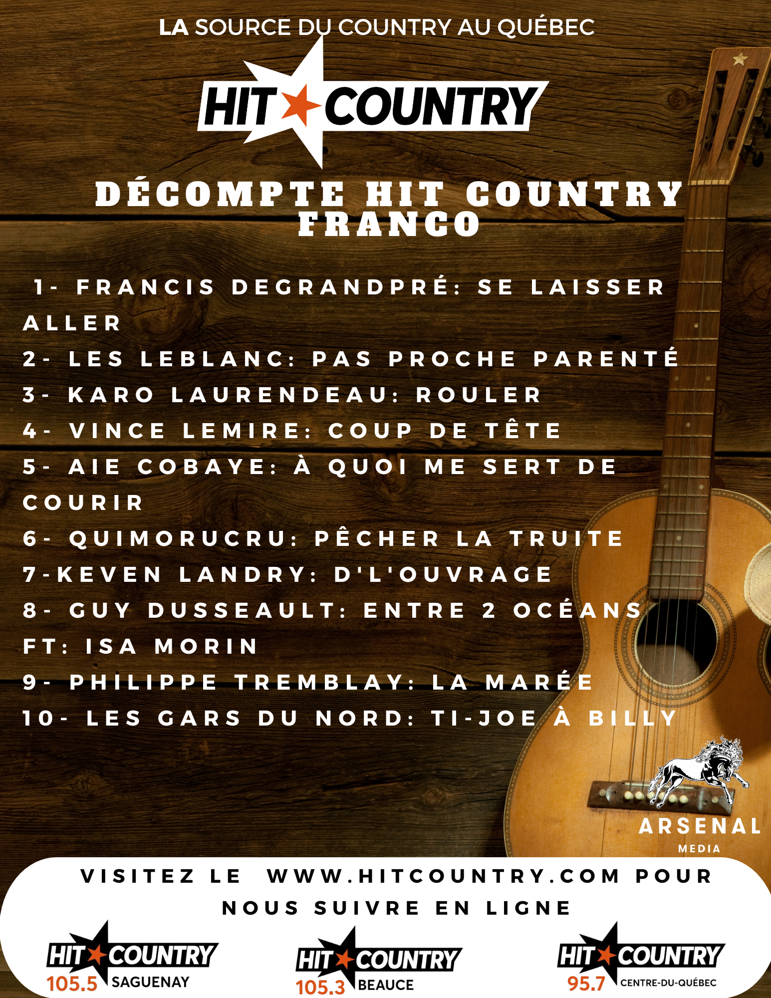 Voici les décomptes de LA Source du country au Québec! - Hit Country 95 ...